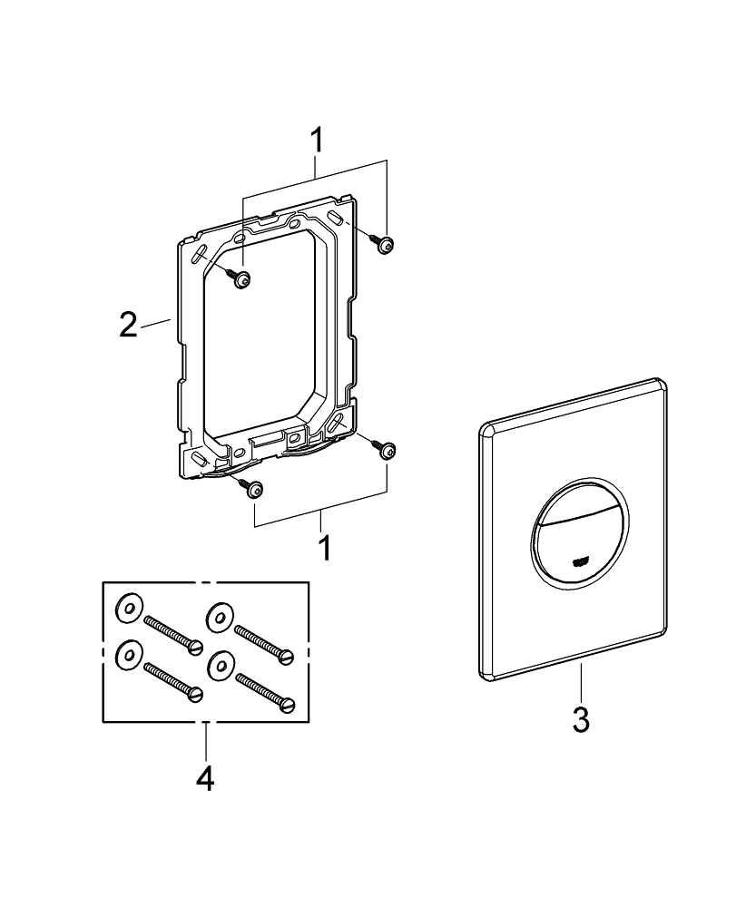 GROHE Nova cosmopolitan WC bedieningsplaat small verticaal/horizontaal ...