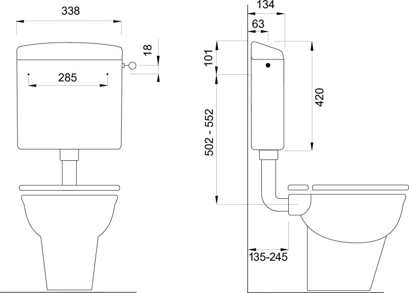 Wisa 300 laaghangend reservoir 300 project wit - 8050427701 - Sawiday.be