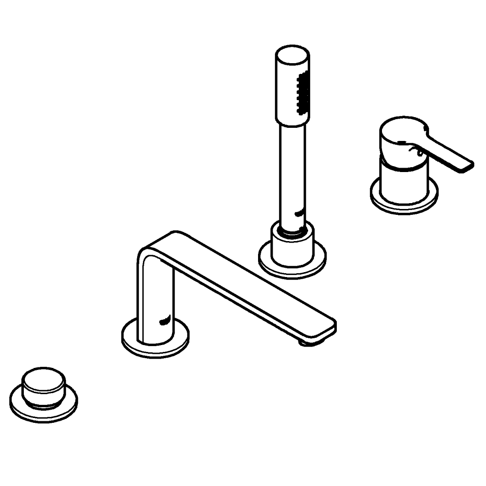 Grohe Lineare New afbouwdeel voor 4-gats badrandcombinatie m ...