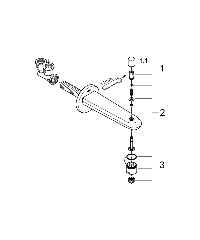 Grohe Eurodisc Cosmopolitan baduitloop met omstel 1/2 x17cm chroom ...