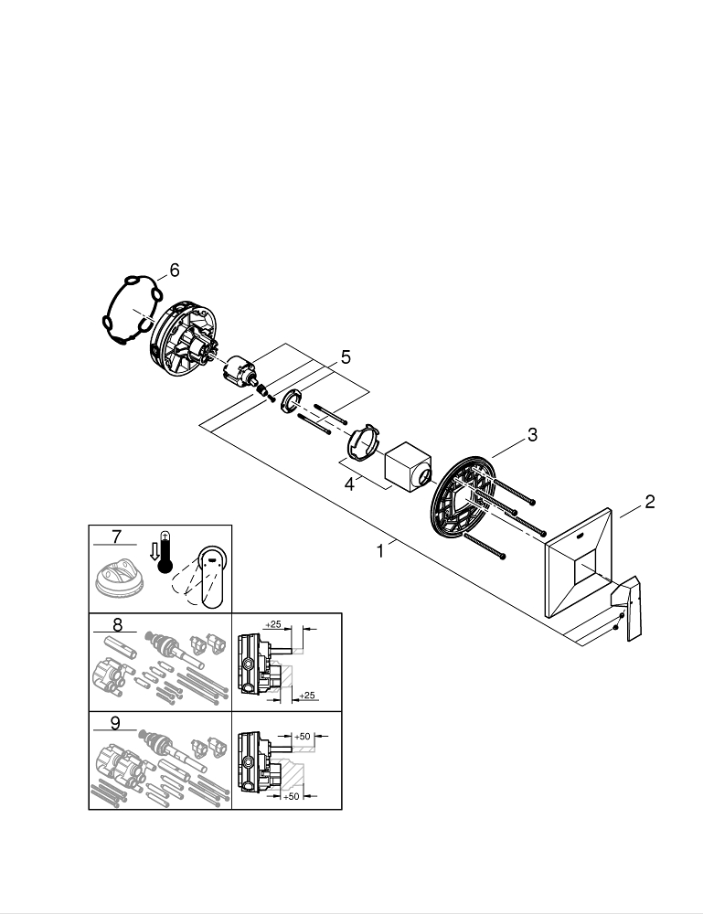Grohe Allure Brilliant Inbouwthermostaat - 1 knop - zonder omstel ...