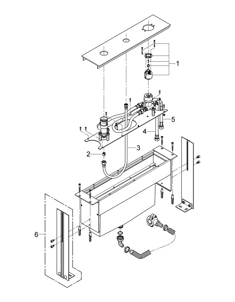 GROHE Universeel inbouwdeel 3 gats badrandcombinatie voor ...