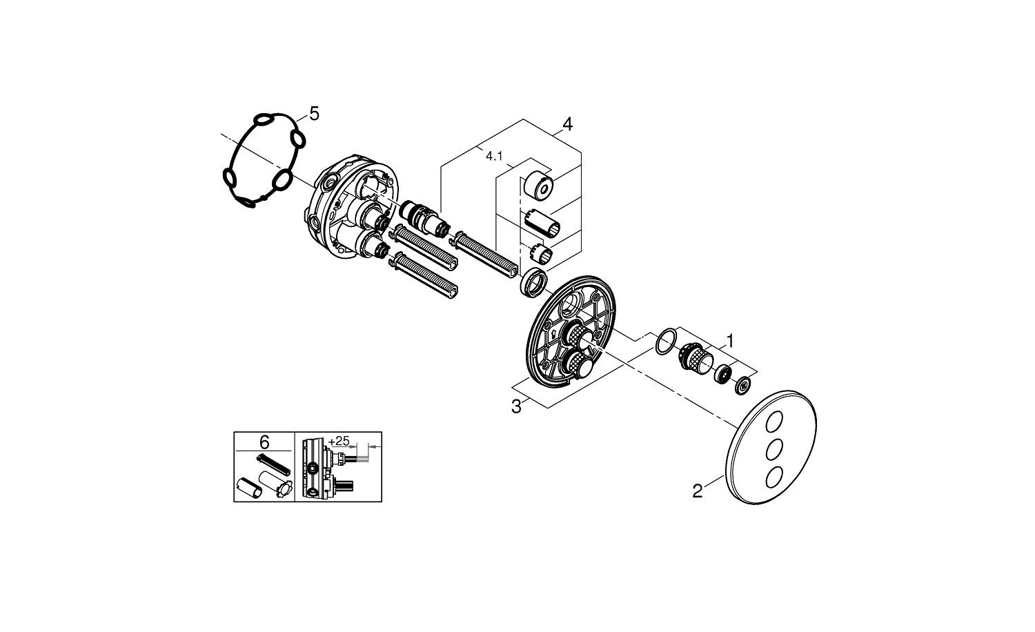 Grohe SmartControl Douchekraan inbouw - 3 knoppen - geschikt voor 3 ...
