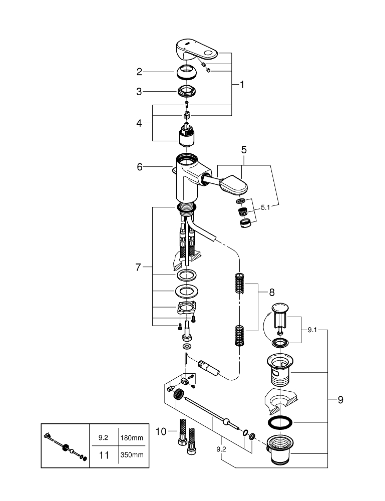 GROHE Europlus Keukenkraan - uittrekbare uitloop - chroom - 33155002 ...