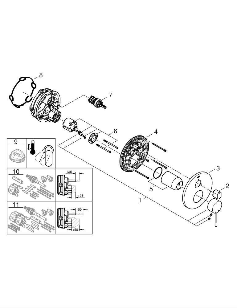 Grohe Essence New Douchekraan Inbouw - 2 knoppen - mengkraan - hard ...