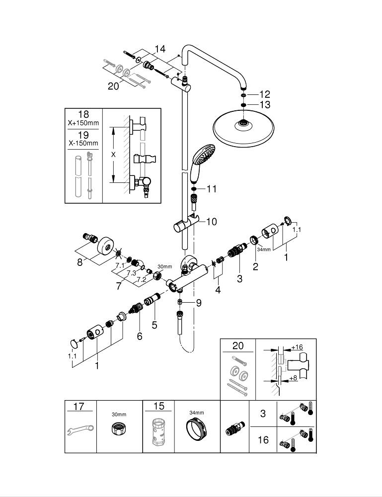 Grohe Tempesta system 250 douchesysteem chroom - 26670001 ...