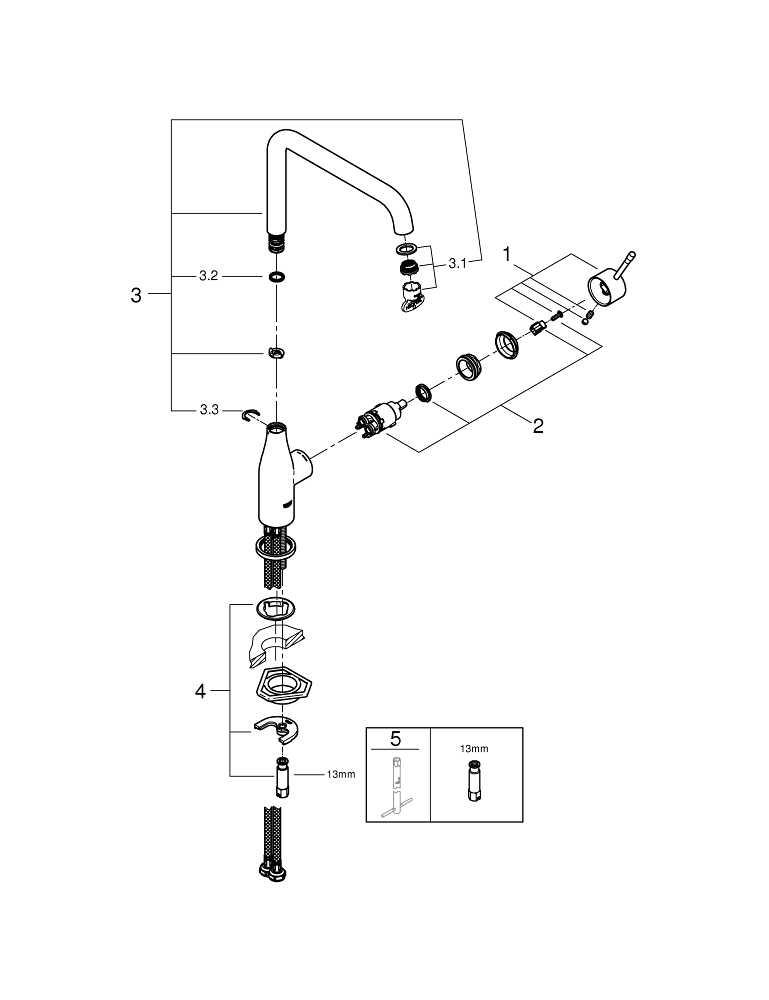 GROHE essence new Keukenkraan - l uitloop - warm sunset glans ...