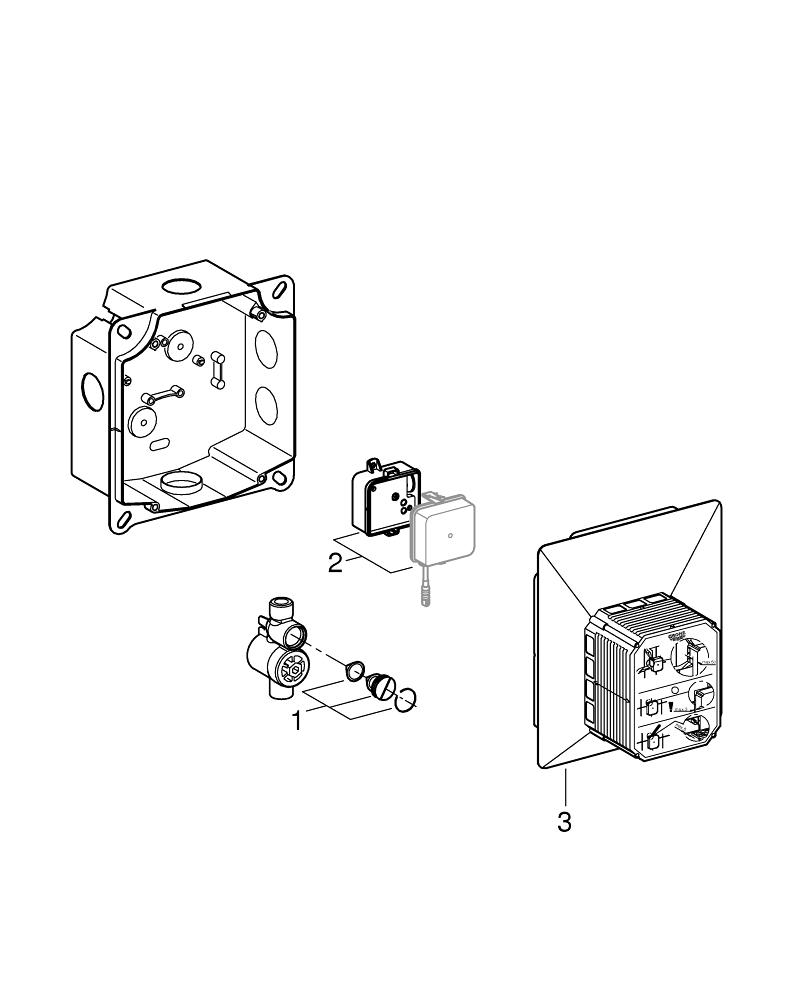 GROHE Rapido U inbouwset infra rood voor handmatige bediening of ...