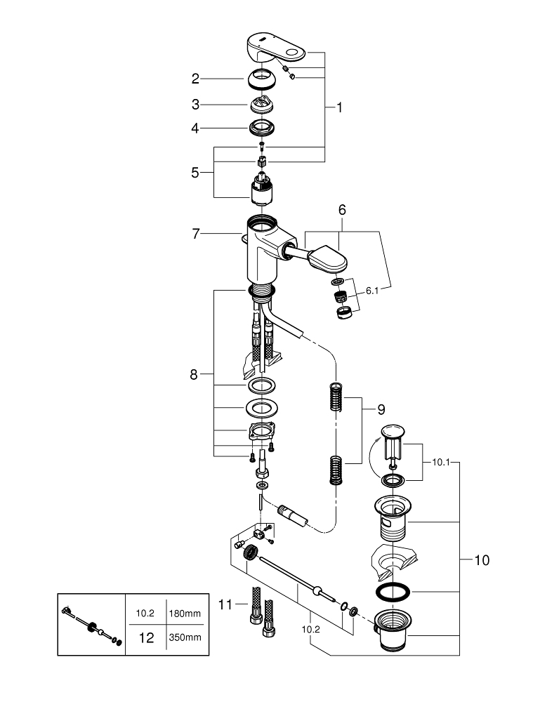 GROHE Europlus Keukenkraan - uittrekbare uitloop - chroom - 33155002 ...
