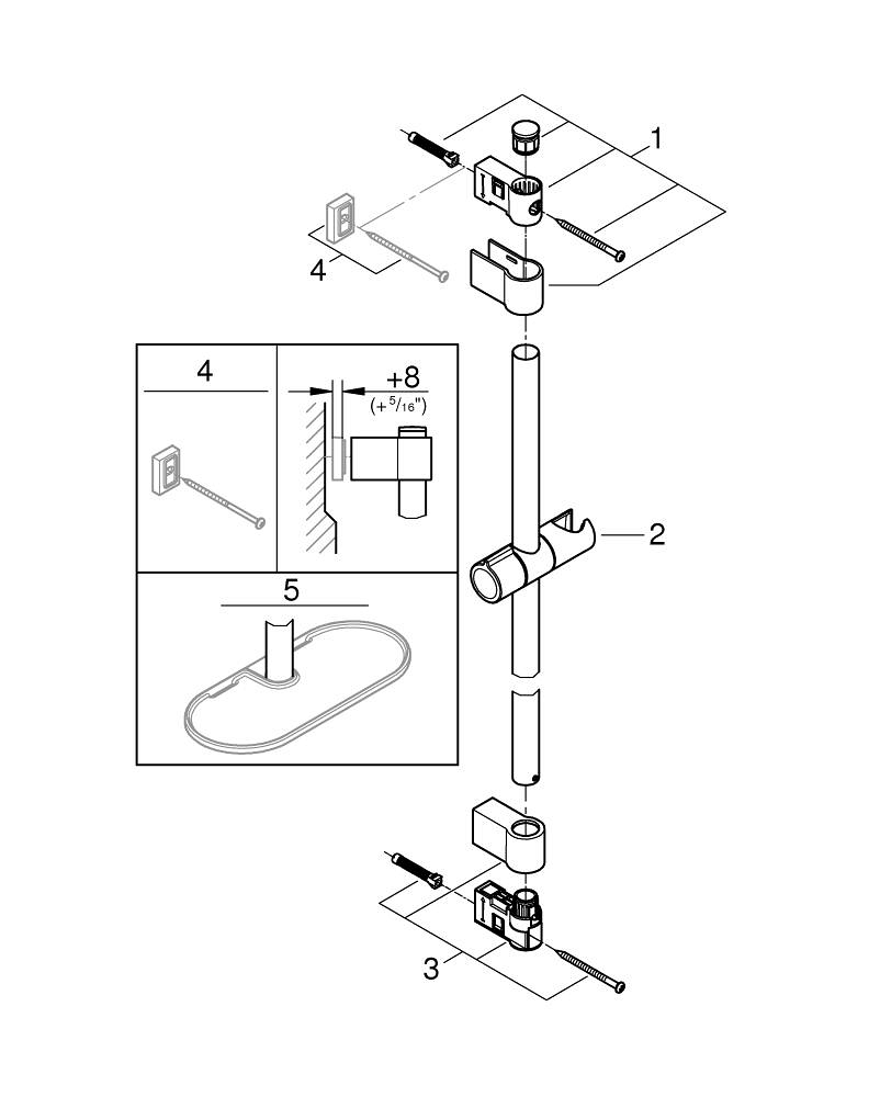 GROHE Tempesta Glijstang - 60cm - chroom - 27523001 - Sanitairwinkel.nl