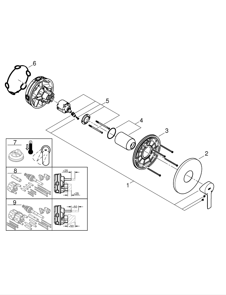 Grohe Lineare mixeur intégré - 24063DC1 - Sawiday.fr