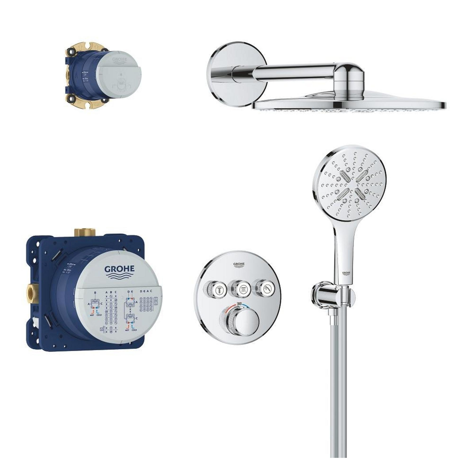 Grohe Grohtherm smartcontrol regendoucheset - inbouw - hoofddouche rond ...