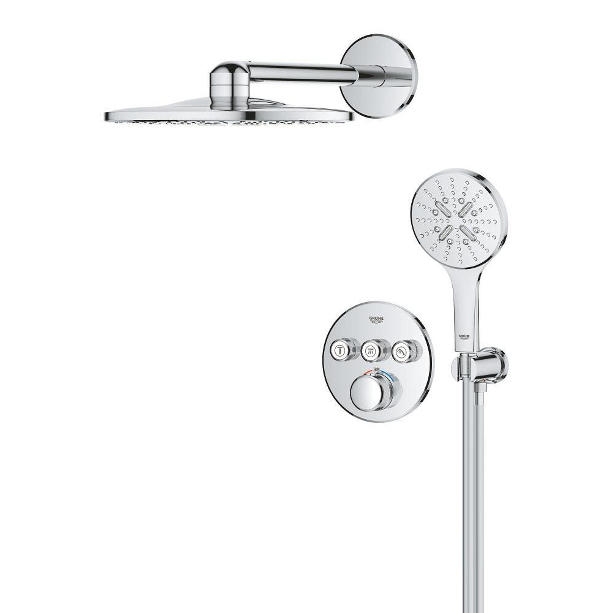 Grohe Grohtherm smartcontrol regendoucheset - inbouw - hoofddouche rond ...