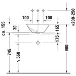 Duravit Bacino waskom vierkant 42x42cm wit - 0333420000 - Sanitairwinkel.nl