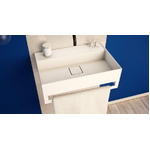 Ideavit SolidBliss Wastafel 60x40x20cm 0 kraangaten met handdoekhouder Solid surface mat wit ...