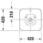 Duravit Bacino waskom vierkant 42x42cm wit - 0333420000 - Sanitairwinkel.nl