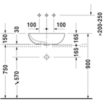 Duravit Foster opbouw wastafel 49.5x35cm met overloop wit - 0335500000 ...