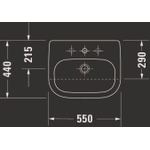 Duravit D Code Lavabo à encastrer demi 55x44cm avec fixation et 1 trou ...