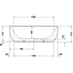 Duravit Luv Baignoire semi-îlot 180x95cm blanc mat - 700433000000000 ...