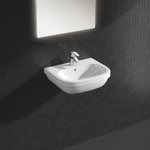 Grohe Euro keramiek wastafel 55x45cm Met kraangat en overloop wit ...