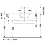 Duravit Bacino waskom vierkant 42x42cm wit - 0333420000 - Sanitairwinkel.nl