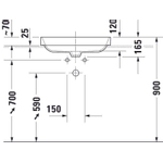 Duravit HappyD 2 Plus waskom rechthoekig zonder kraangat zonder ...