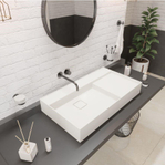 Ideavit Solidbliss opbouwwastafel 80x45x12cm zonder overloop solid surface wit - 290340 ...