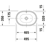 Duravit Foster opbouw wastafel 49.5x35cm met overloop wit - 0335500000 ...