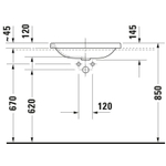 Duravit DuraStyle inbouwwastafel zonder overloop zonder kraangat ...