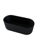 Ideavit ARCHTEC-BLK Vrijstaand Bad - 170x75x60cm - Rock Texture - overloopgat - klikwaste - met ...