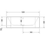 Duravit Happy D2 Baignoire dos contre le mur 180x80cm avec tabliers ...