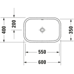 Duravit Happy d.2 Lavabo à poser 60x40cm avec trop-plein blanc ...