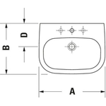 Duravit D-code wastafel 60 cm wit - 23106000002 - Sanitairwinkel.nl