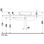 Duravit Vero opbouwwastafel onderzijde geslepen met bevestiging 50x47cm ...