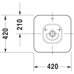 Duravit Bacino waskom vierkant 42x42cm wit - 0333420000 - Sanitairwinkel.nl