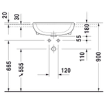 Duravit D Code Lavabo à encastrer demi 55x44cm avec fixation et 1 trou ...