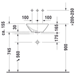 Duravit Bacino waskom vierkant 42x42cm wit - 0333420000 - Sanitairwinkel.nl