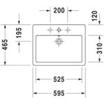 Duravit Vero opbouwwastafel 60x47cm onderzijde geslepen met geglazuurde ...