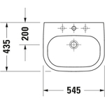 Duravit D Code inbouwwastafel 54.5x43cm 1 kraangat wit - 0337540000 ...