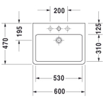 Duravit Vero wastafel 60 x47 cm. met 1 kraangat wit - 0454600000 ...