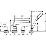 Hansgrohe Talis s afdekset 4 gats badrandcombinatie chroom - 72419000 ...