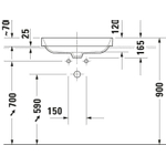 Duravit happyd 2 plus lavabo rectangulaire sans trou pour le robinet ...