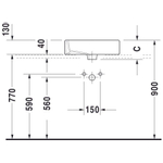 Duravit Vero opbouwwastafel 60x47cm onderzijde geslepen met geglazuurde ...