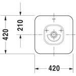 Duravit Bacino waskom vierkant 42x42cm wit - 0333420000 - Sanitairwinkel.nl