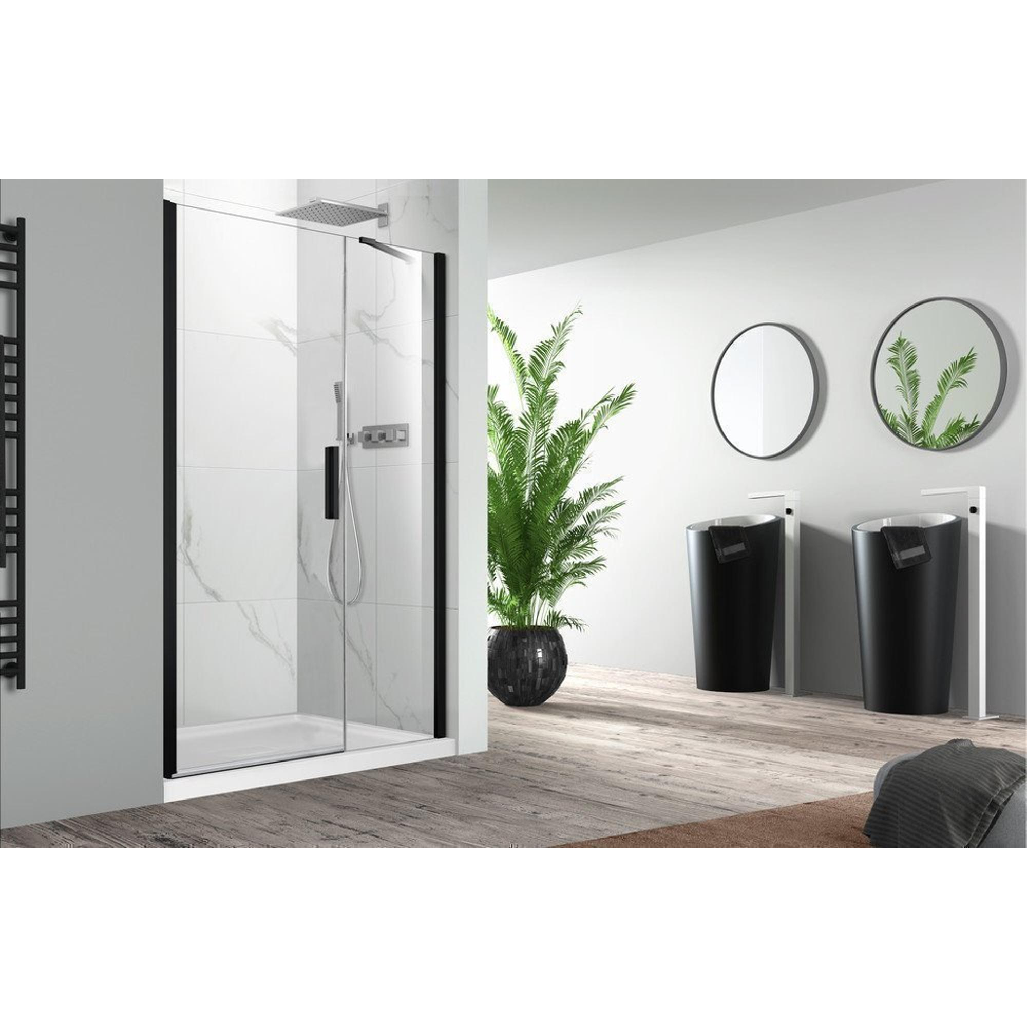 Nemo Pina Xl porte pivotante 160x200cm avec panneau fixe 6mm Verre de ...