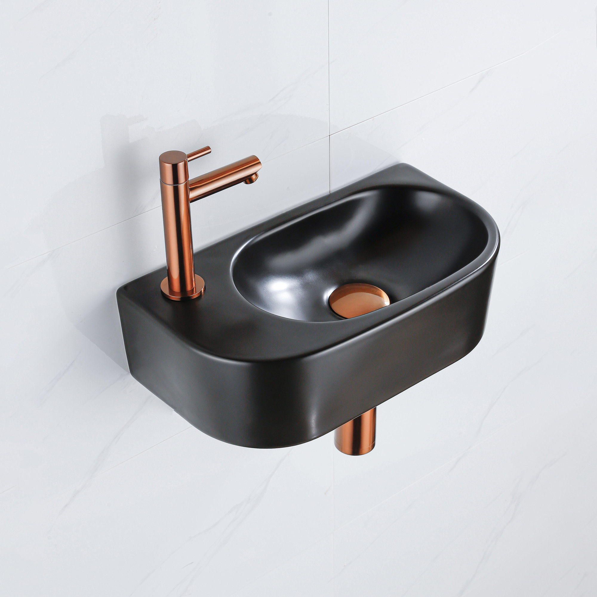 QeramiQ Fuente Fonteinset - 40x21.5x12cm - links - glad - halfrond - 1 ...