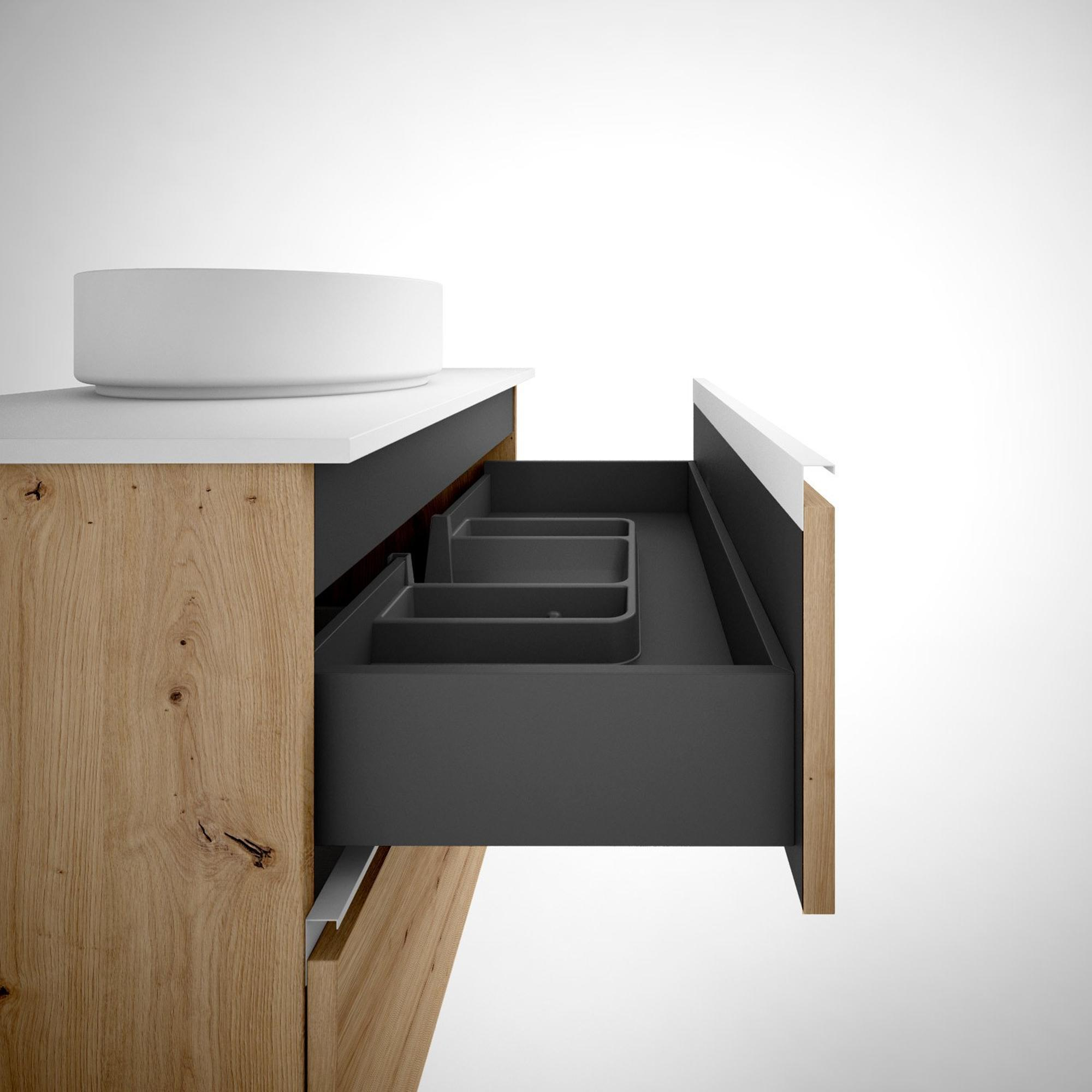 Saniclass Chaci Badkameronderkast - 140x46x55cm - 4 lades - greeploos ...