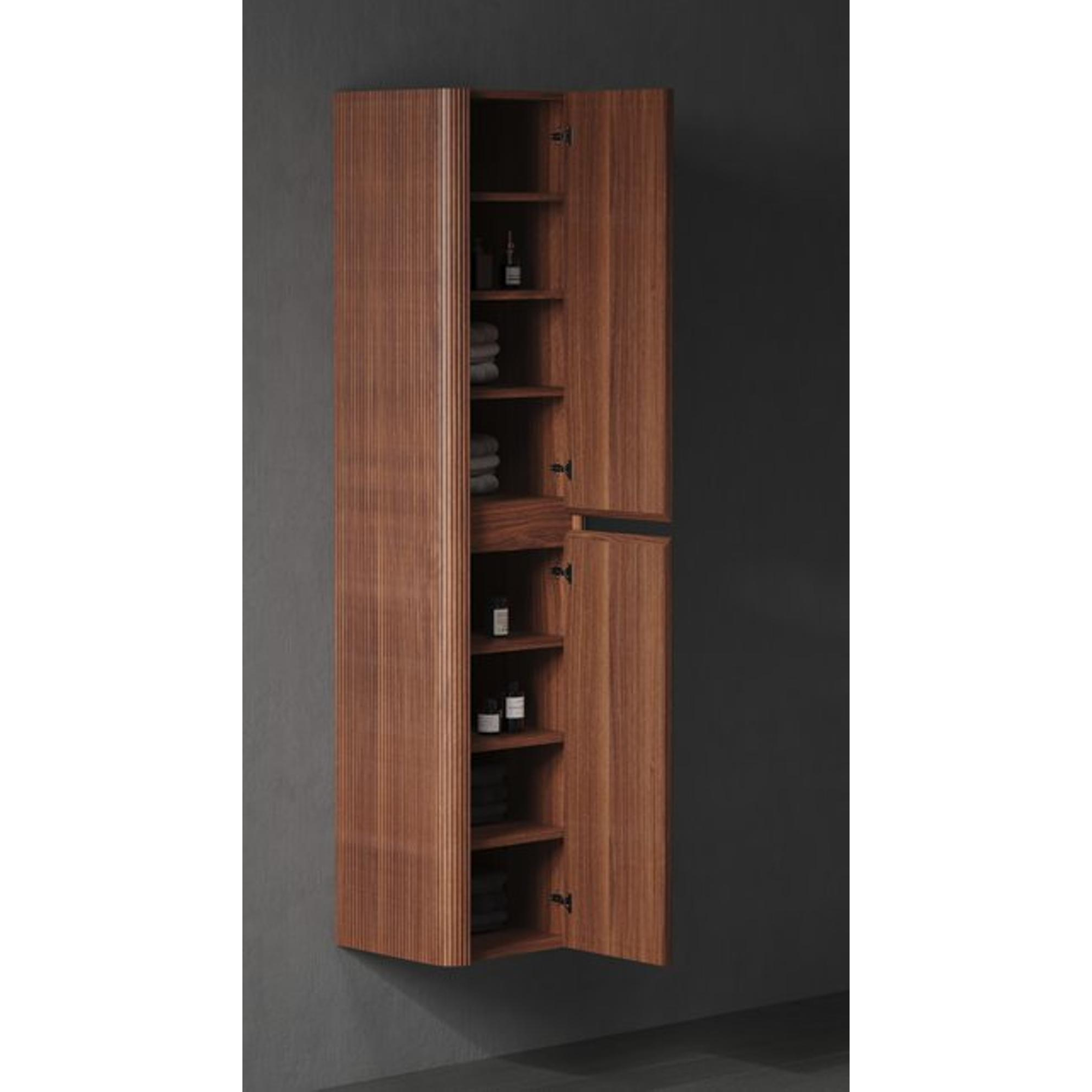 Royal Plaza Terra Edge Hoge Kast - 40x35x170cm - ribbel - kastanje ...