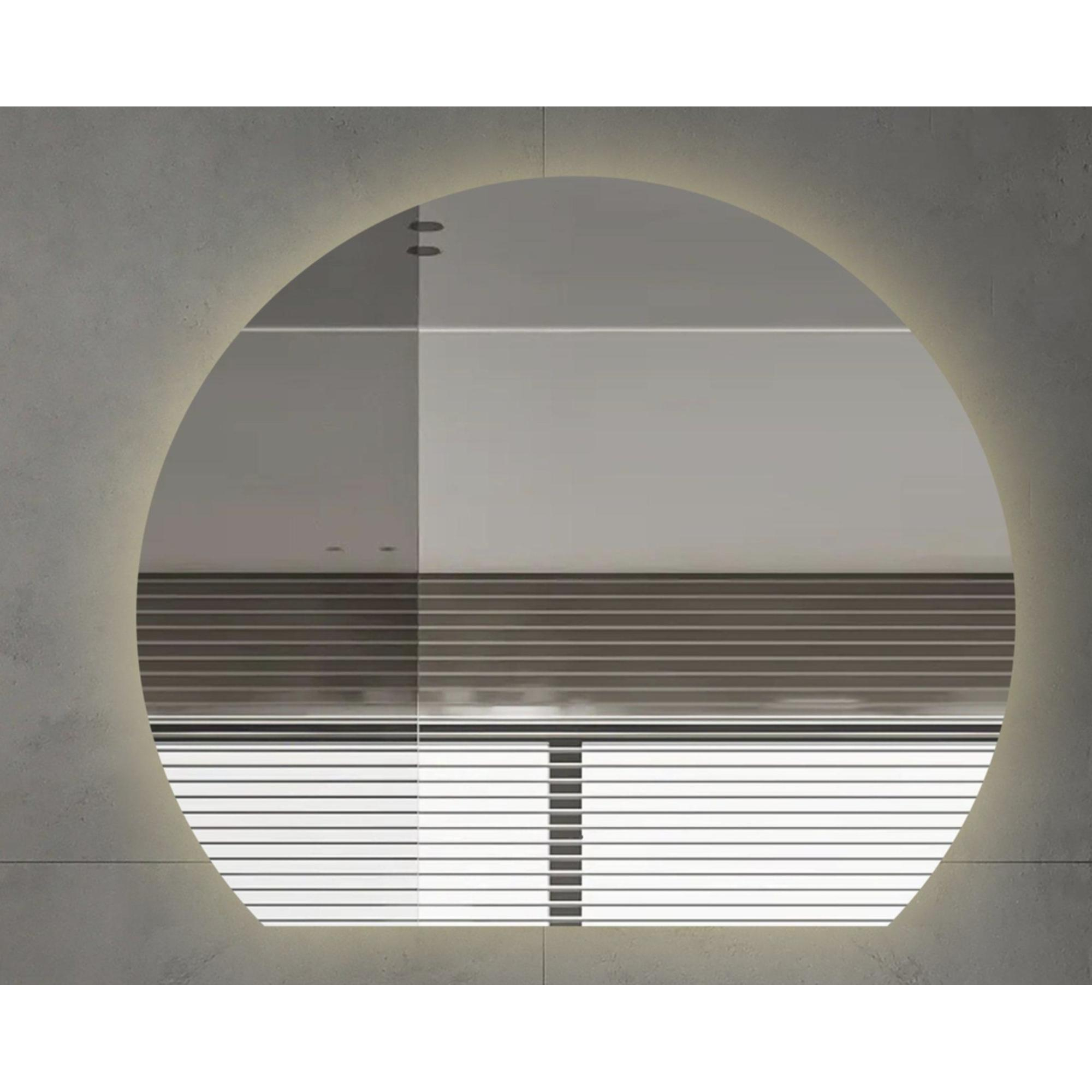 Saniclass Aura Badkamerspiegel - 120x102cm - halfrond - horizontaal ...