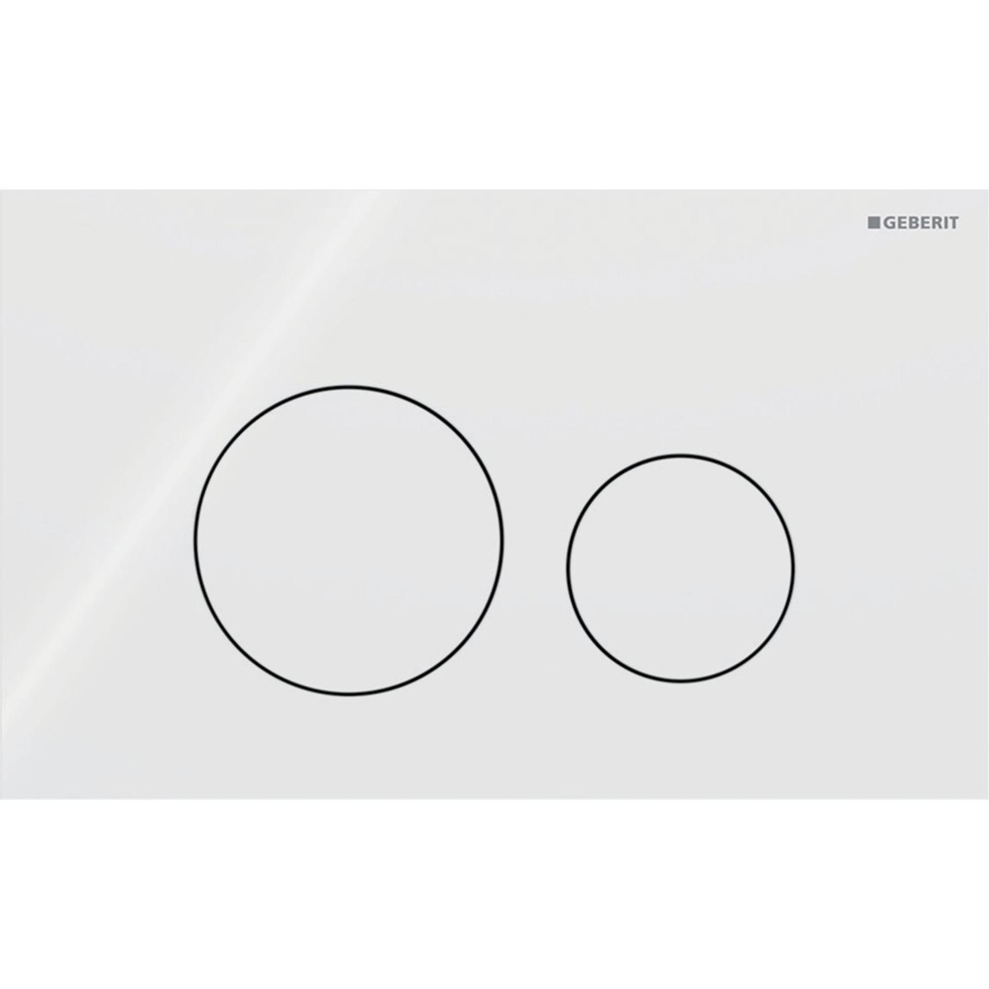 Geberit Sigma40 bedieningsplaat - 2-toets spoeling - rond - glas - wit ...